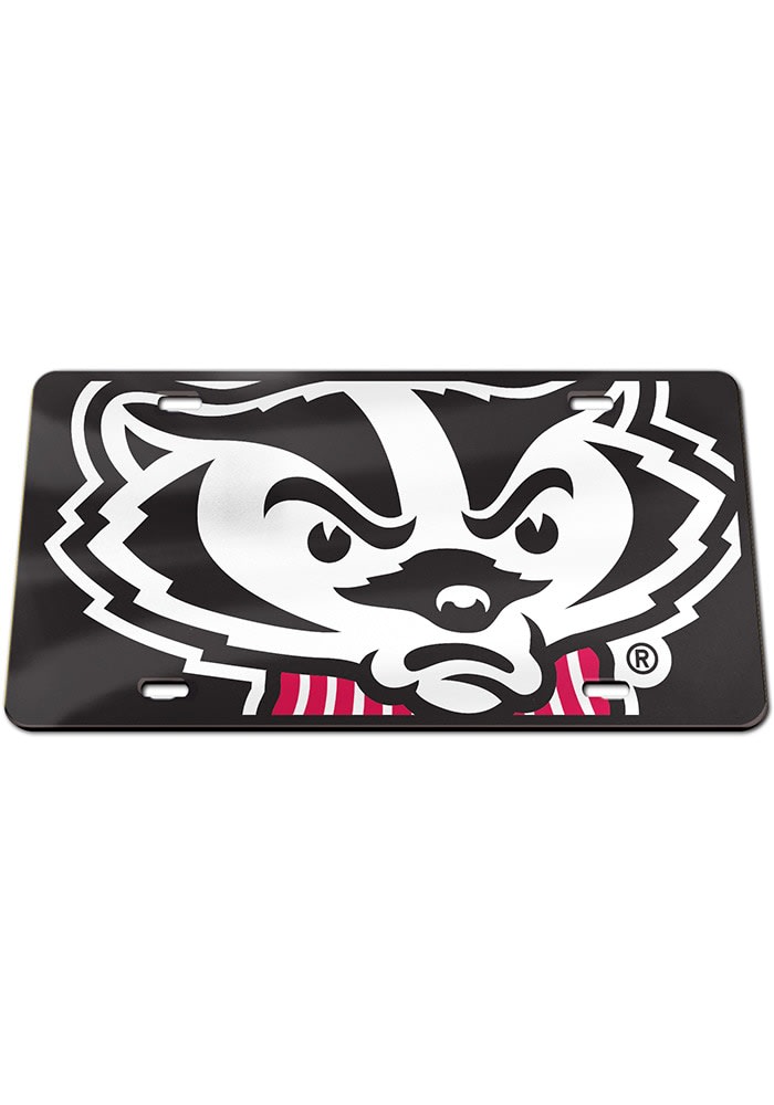 Wisconsin Badgers License Plate- Wisconsin Badgers Red Mega Logo ...