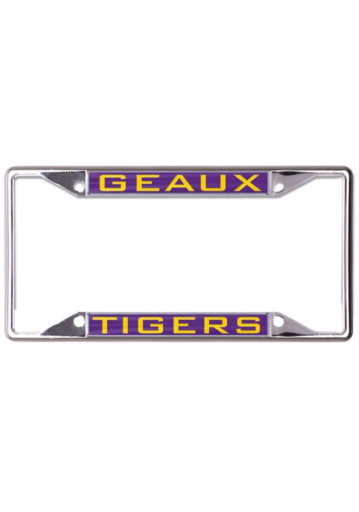 LSU Tigers License Plate Frame - LSU Tigers PURPLE Slogan License Plate ...
