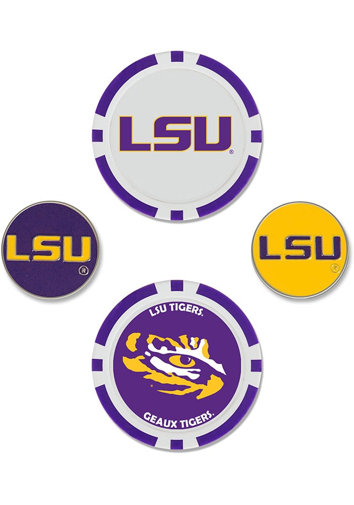 LSU Tigers 4 Pack Golf Ball Marker - PURPLE