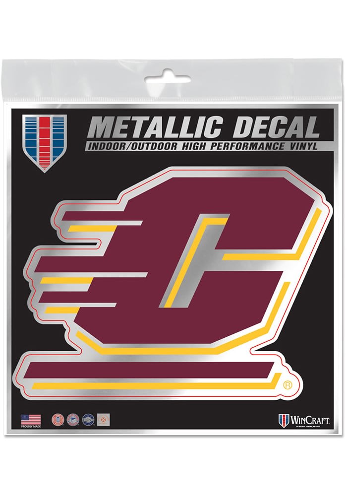 Central Michigan Chippewas MAROON 6x6 Metallic Auto Decal - 57114176