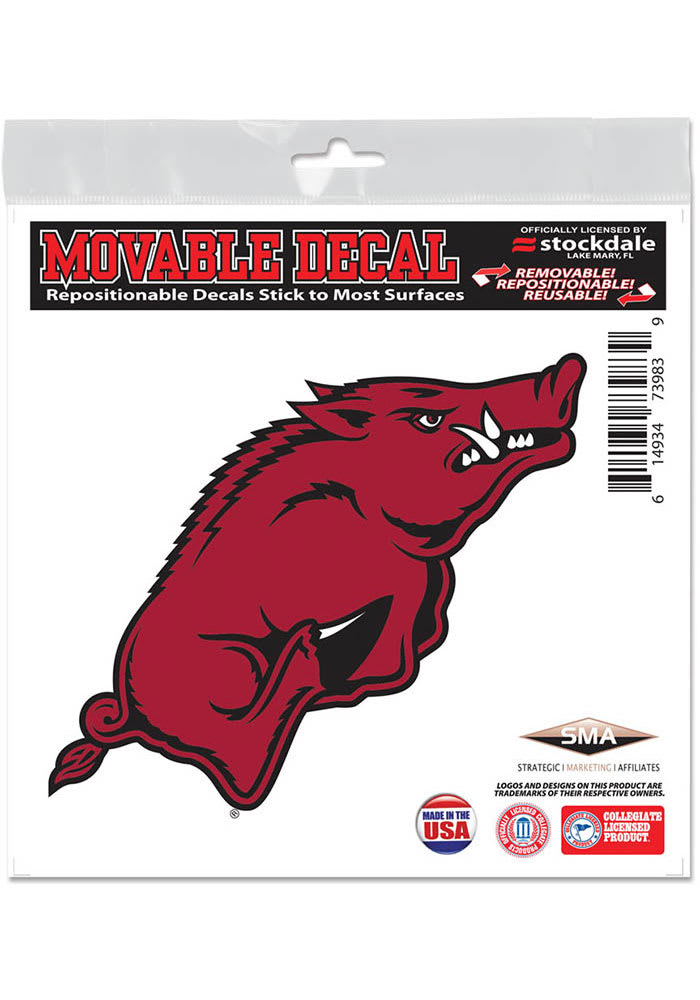 Arkansas Razorbacks Red 6x6 Auto Decal - 57115076