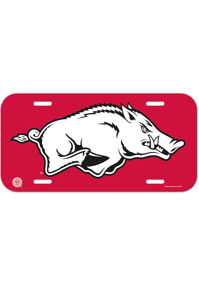 Arkansas Razorbacks License Plate- Arkansas Razorbacks Red Plastic ...