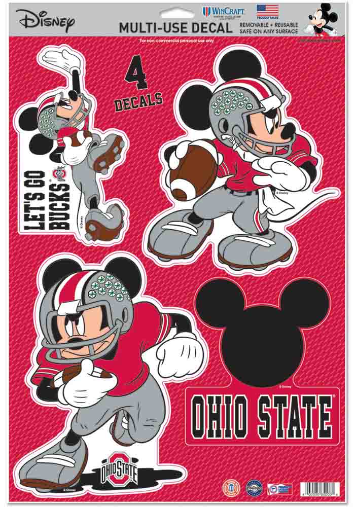 Red Ohio State Buckeyes 11x17 Mickey Mouse Decal - 57116125