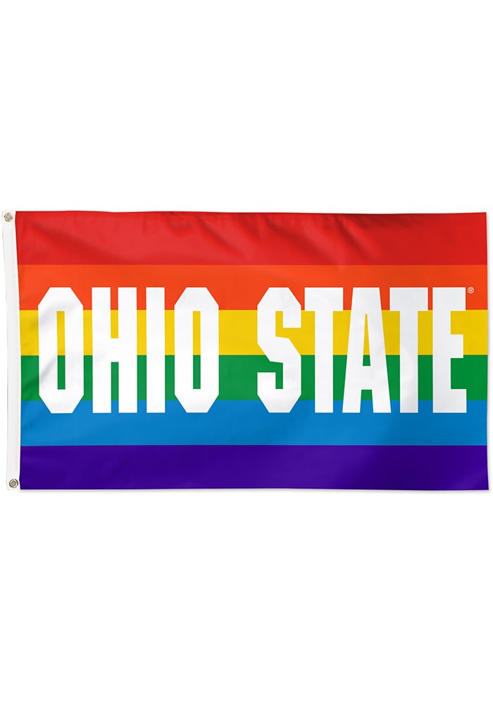 Ohio State Buckeyes 3x5 Rainbow Red Silk Screen Grommet Flag - 57116222