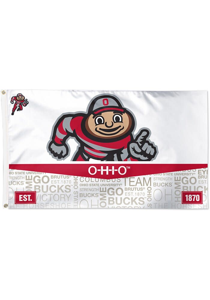 Ohio State Buckeyes 3x5 OHIO Red Silk Screen Grommet Flag - 57116224