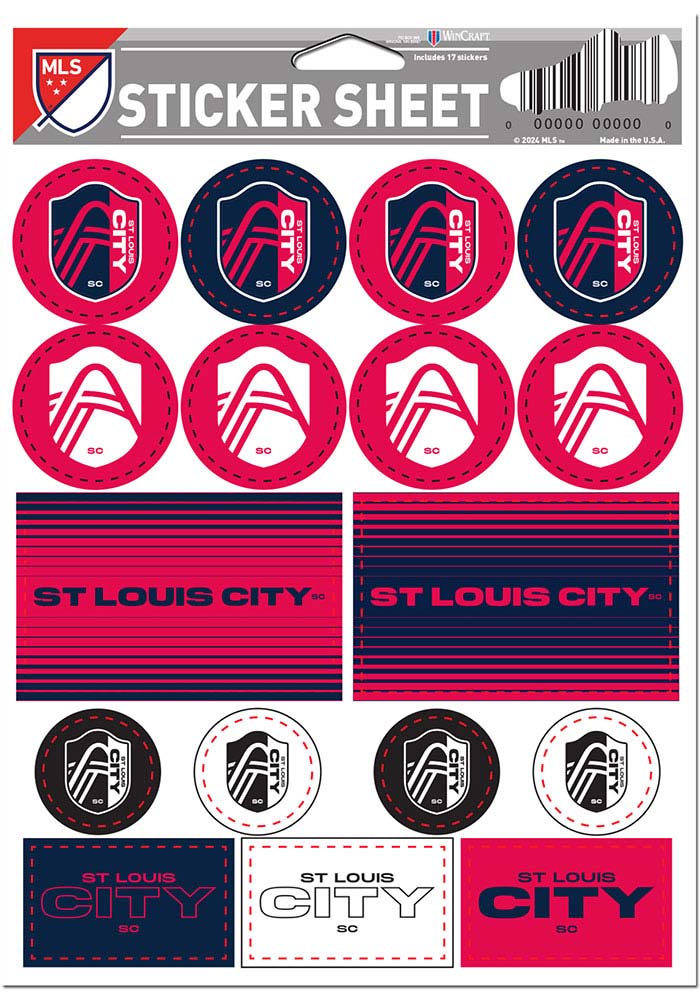 St Louis City SC Souvenir | St Louis City SC Stickers Red 5x7 - 57116241
