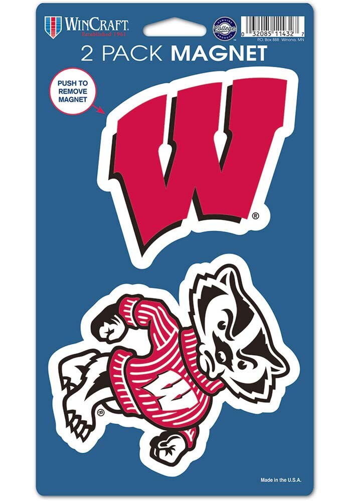 Wisconsin Badgers Red 5x9 2pk Magnet - 57116471