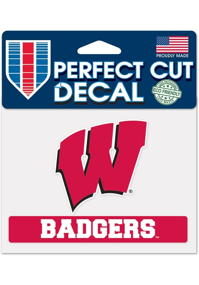 Wisconsin Badgers Red Team Name Perfect Auto Decal - 57116479
