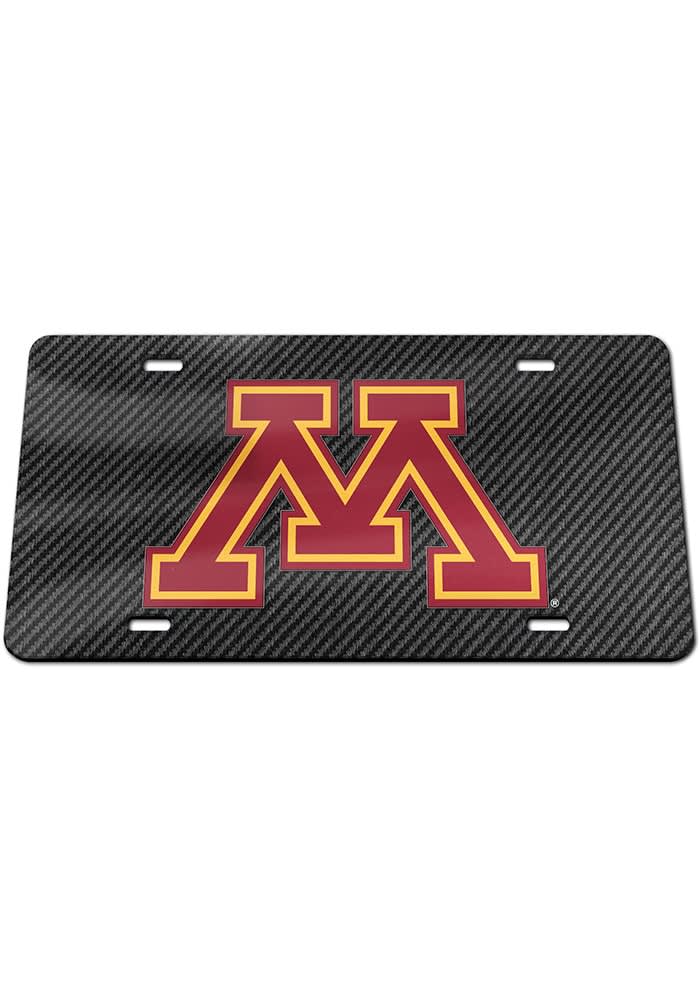 MAROON Minnesota Golden Gophers Carbon Fiber License Plate - 57116659