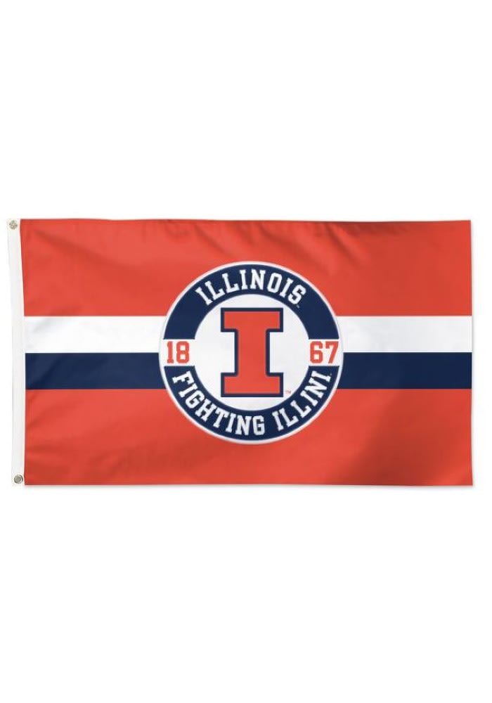 Illinois Fighting Illini ORANGE 3x5 Applique Applique Flag - 57116890