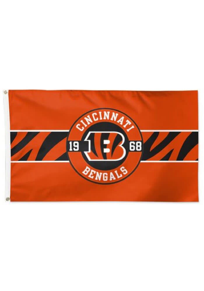 Cincinnati Bengals 3x5 Applique ORANGE Silk Screen Grommet Flag - 57116905