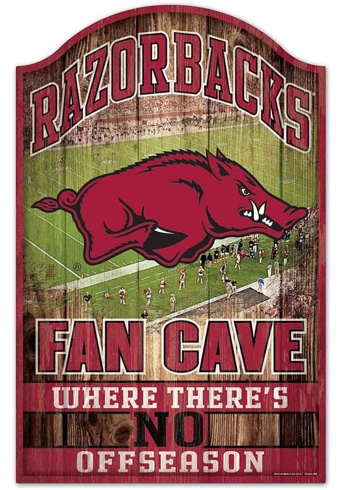 Arkansas Razorbacks Red 11x17 Fan Cave Sign - 57116934