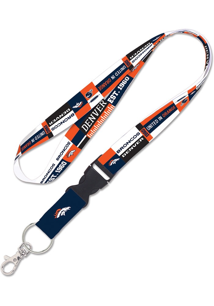 Denver Broncos ORANGE Color Block Lanyard - 57117233