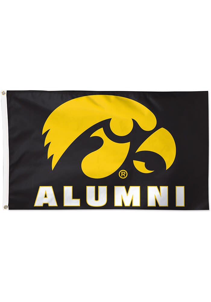 Iowa Hawkeyes Alumni 3x5ft YELLOW Silk Screen Grommet Flag - 57117382