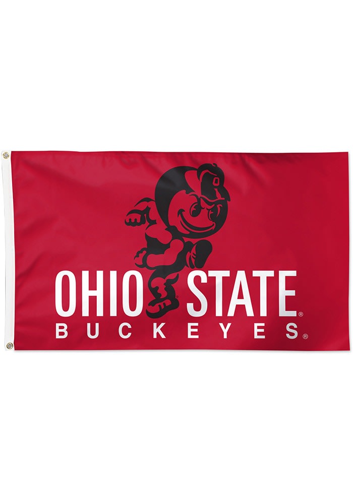 Ohio State Buckeyes 3x5 Deluxe Graphic Red Silk Screen Grommet Flag ...
