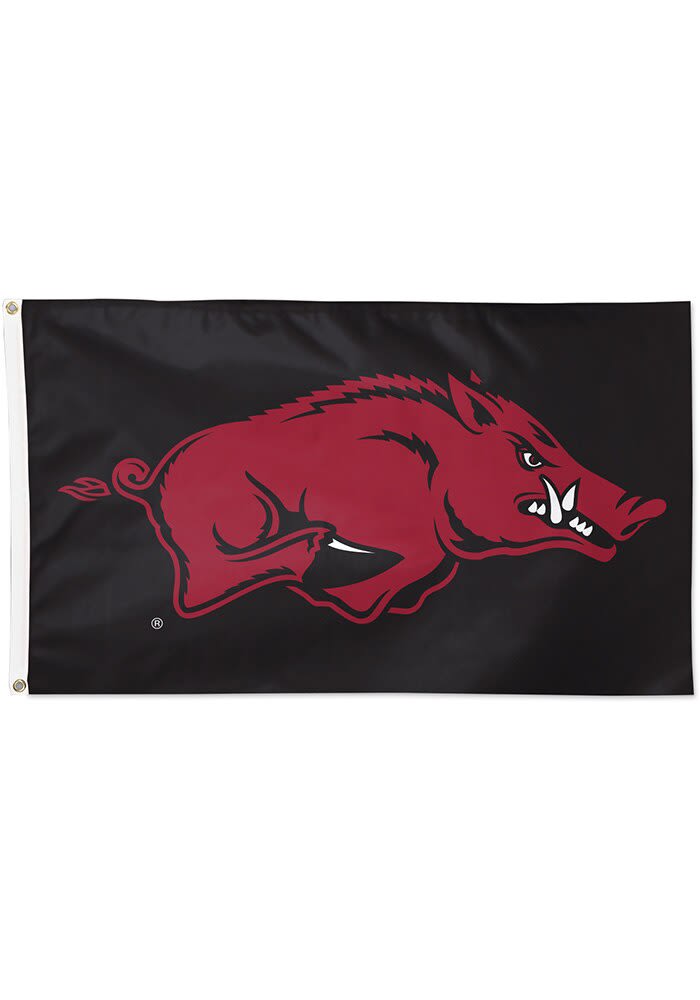 Arkansas Razorbacks Blackout 3x5 Red Silk Screen Grommet Flag - 57117427