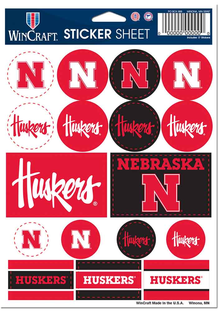 Nebraska Cornhuskers Red 5x7 Stickers - 57117451