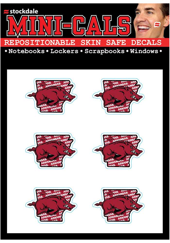 Arkansas Razorbacks Red State Shape 6pk Tattoo - 57117618