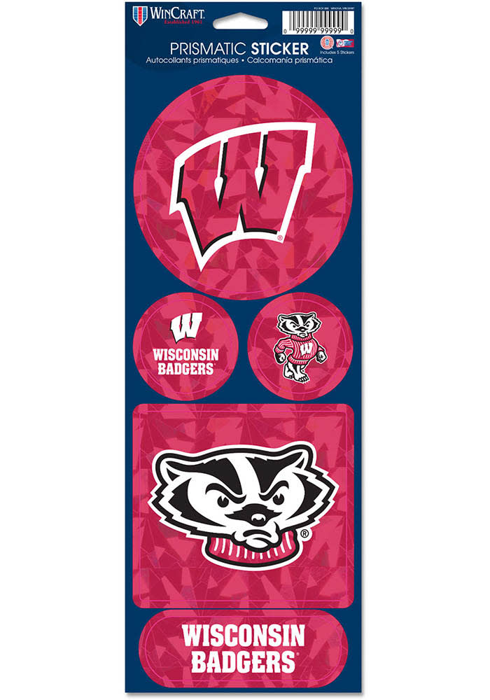 Wisconsin Badgers Souvenir | Wisconsin Badgers Stickers Red Prismatic ...