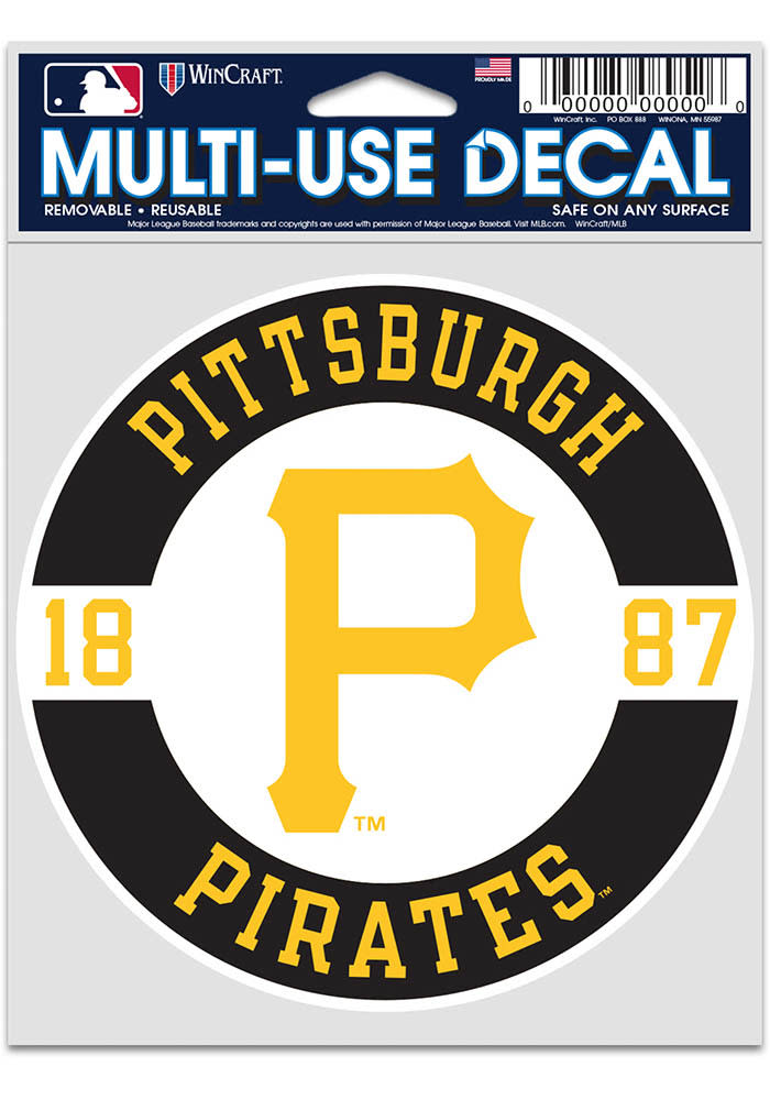 Pittsburgh Pirates YELLOW 3.75x5 Patch Auto Decal - 57117767