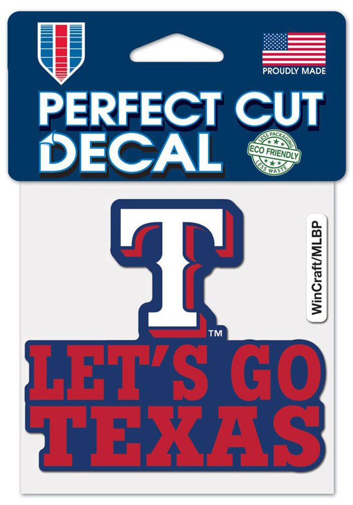 Texas Rangers Red 4x4 Slogan Auto Decal - 57117789