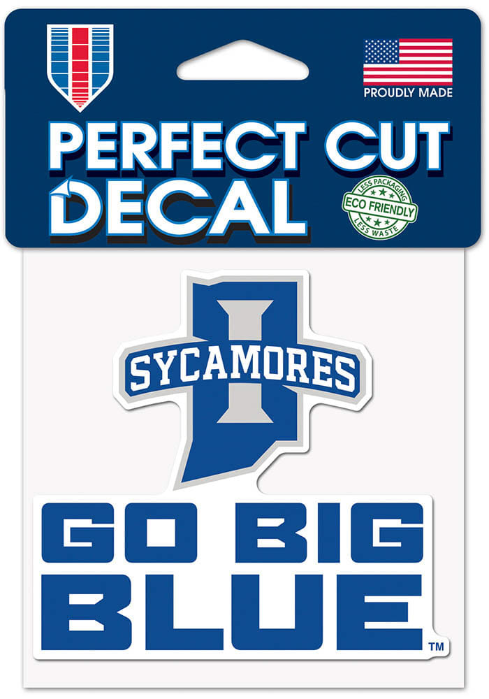 Indiana State Sycamores BLUE 4x4 Slogan Auto Decal - 57117809