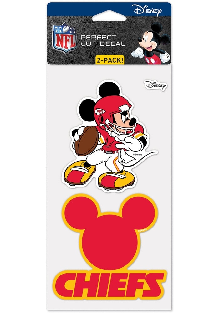 Kansas City Chiefs Red Mickey Mouse Perfect Cut Set of 2 Auto Decal ...