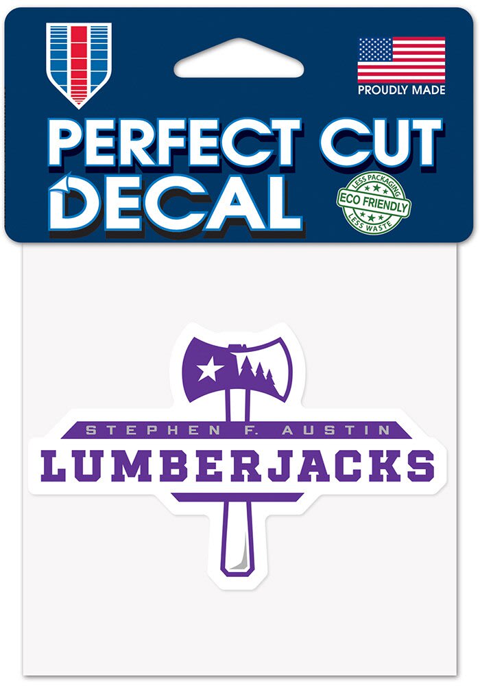 SFA Lumberjacks PURPLE Perfect Cut 4x4 Color Decal Auto Decal - 57117882