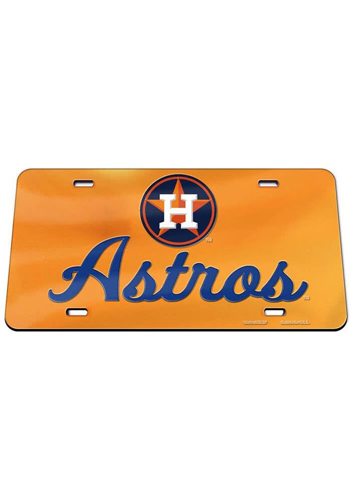 Houston Astros License Plate- Houston Astros Red Wordmark Inlaid ...