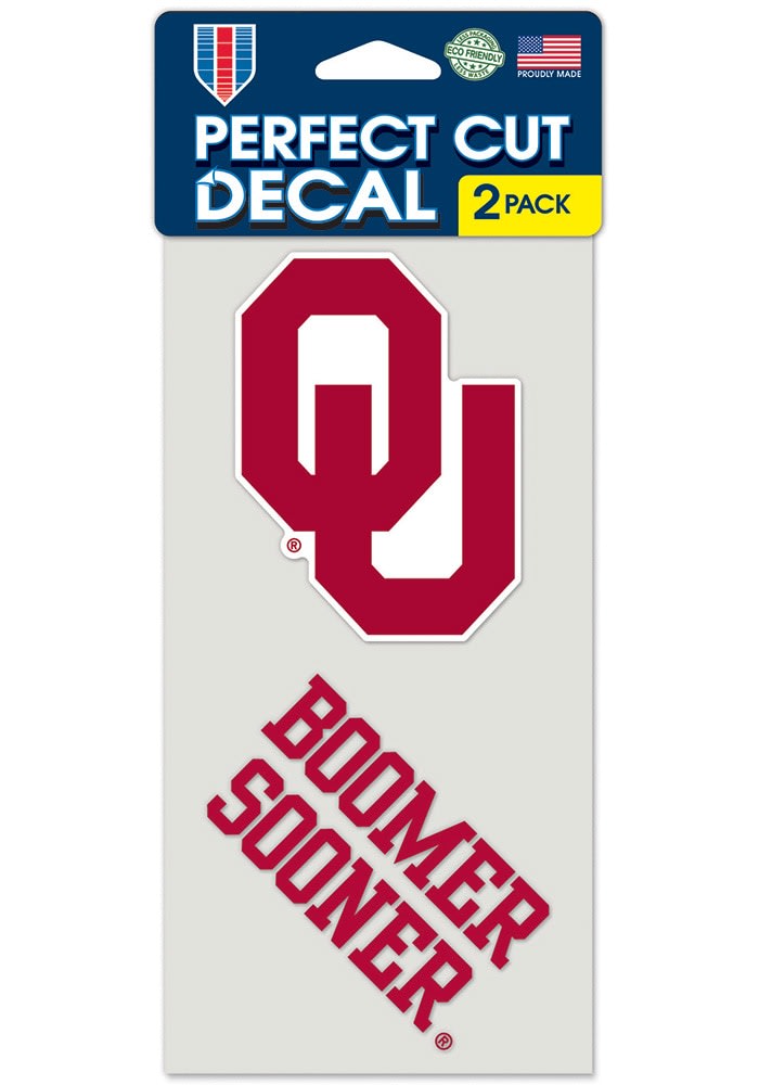 Oklahoma Sooners Red Perfect Cut Set of 2 Auto Decal - 57118068