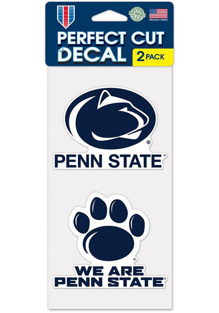 Penn State Nittany Lions NAVY Perfect Cut Set of 2 Slogan Auto Decal ...
