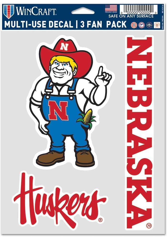 Red Nebraska Cornhuskers Triple Pack Decal - 57118119