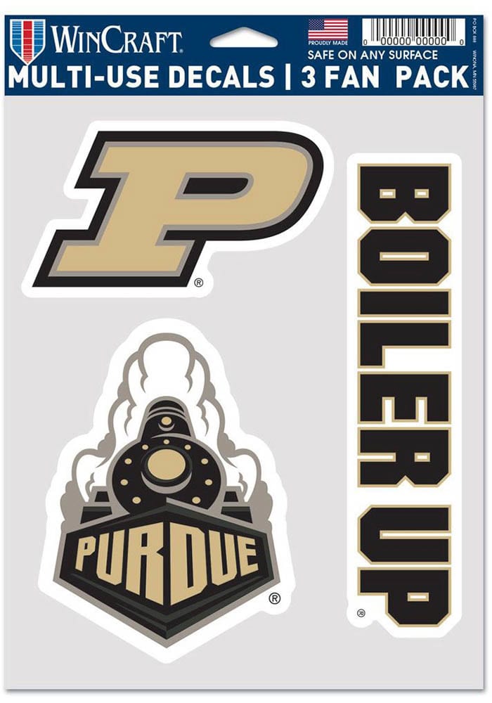 Purdue Boilermakers GOLD Triple Pack Auto Decal - 57118123