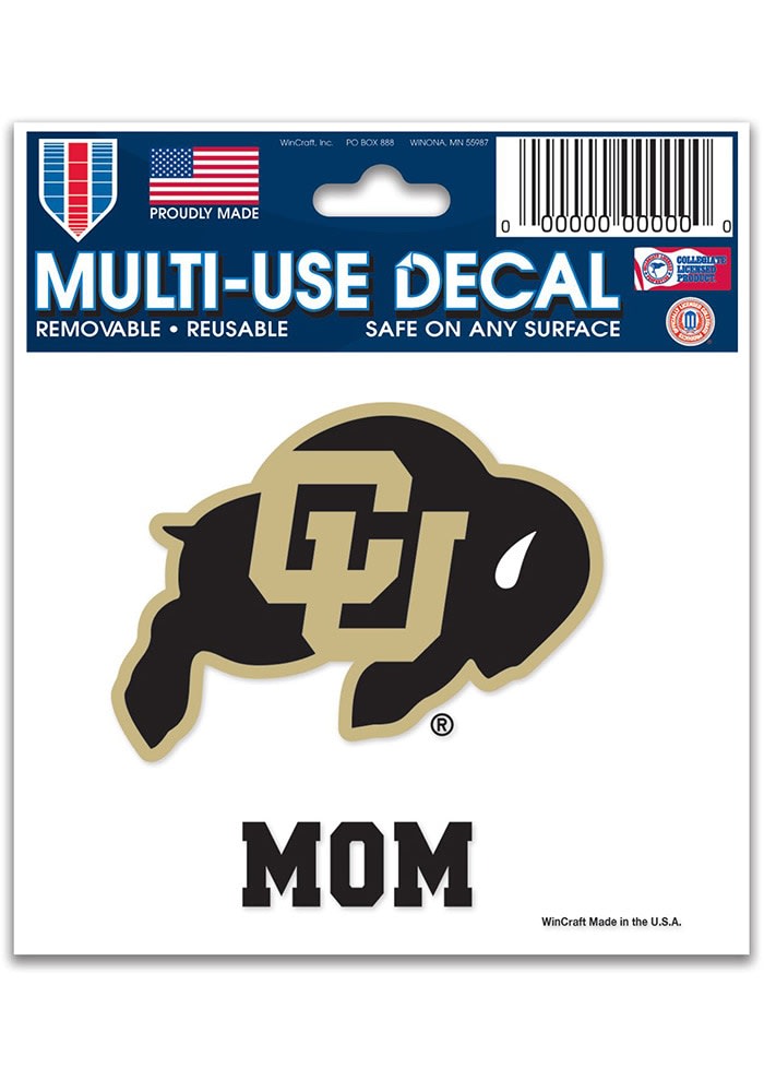 Colorado Buffaloes GOLD 3x4 Mom Auto Decal - 57118255