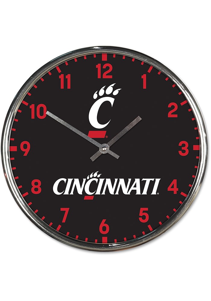Cincinnati Bearcats Red Logo Chrome Wall Clock - 57119123