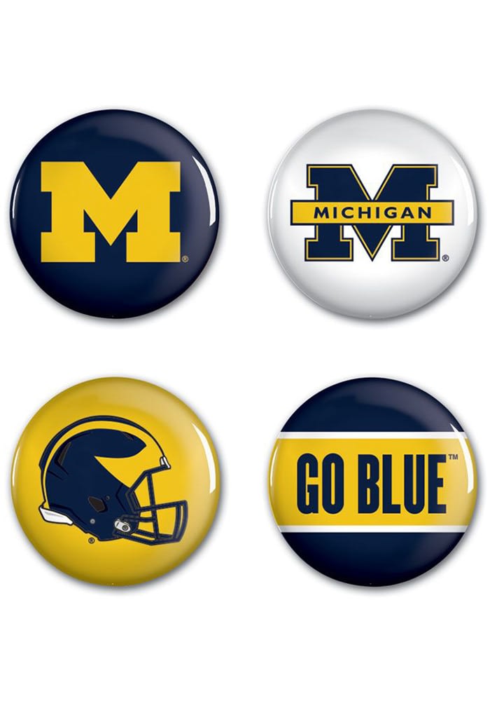 Michigan Wolverines BLUE 4 PACK Button - 571192121