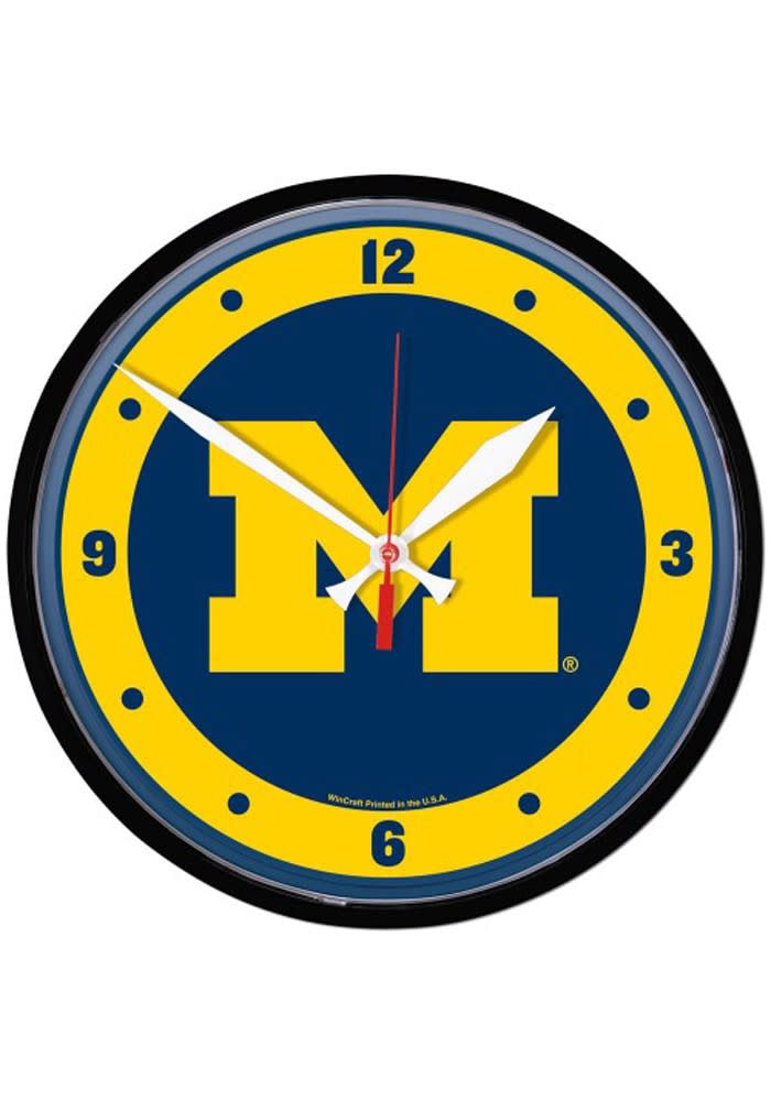 Michigan Wolverines BLUE 12.75in Round Wall Clock - 5711958