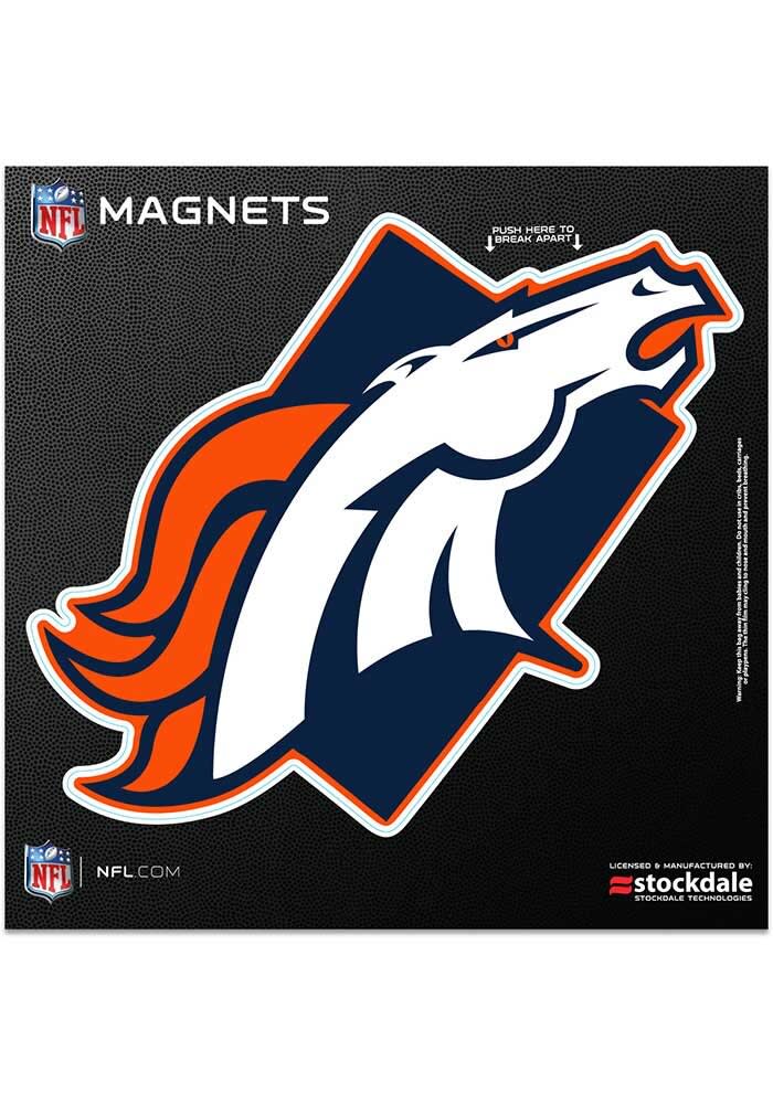 Denver Broncos ORANGE 6x6 State Shape Logo Car Magnet - 57119965