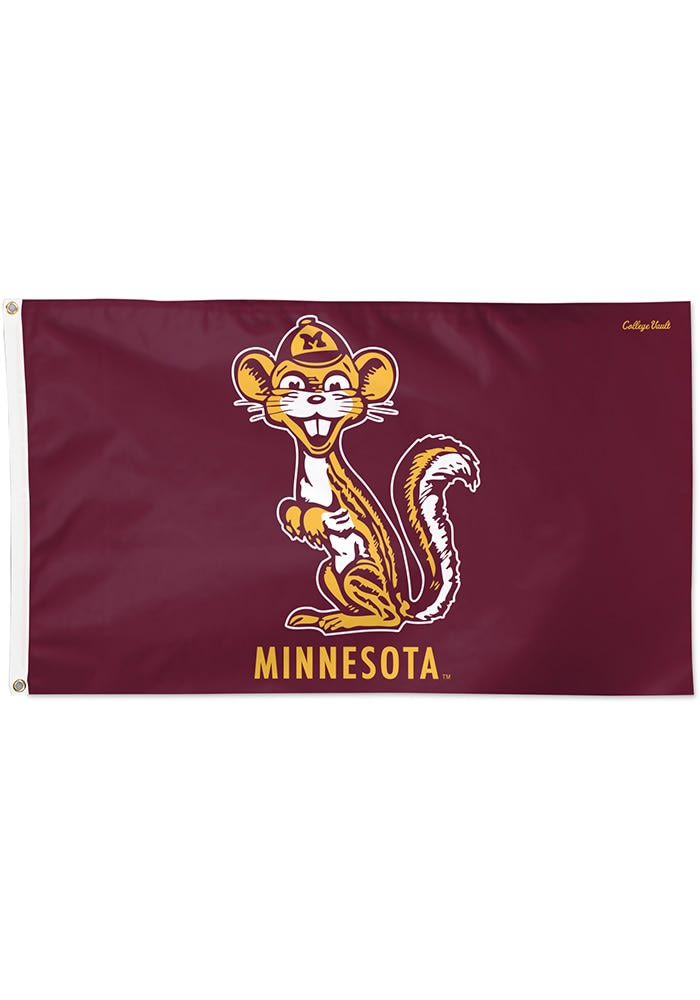 Minnesota Golden Gophers MAROON 3x5 Vault Silk Screen Grommet Flag ...