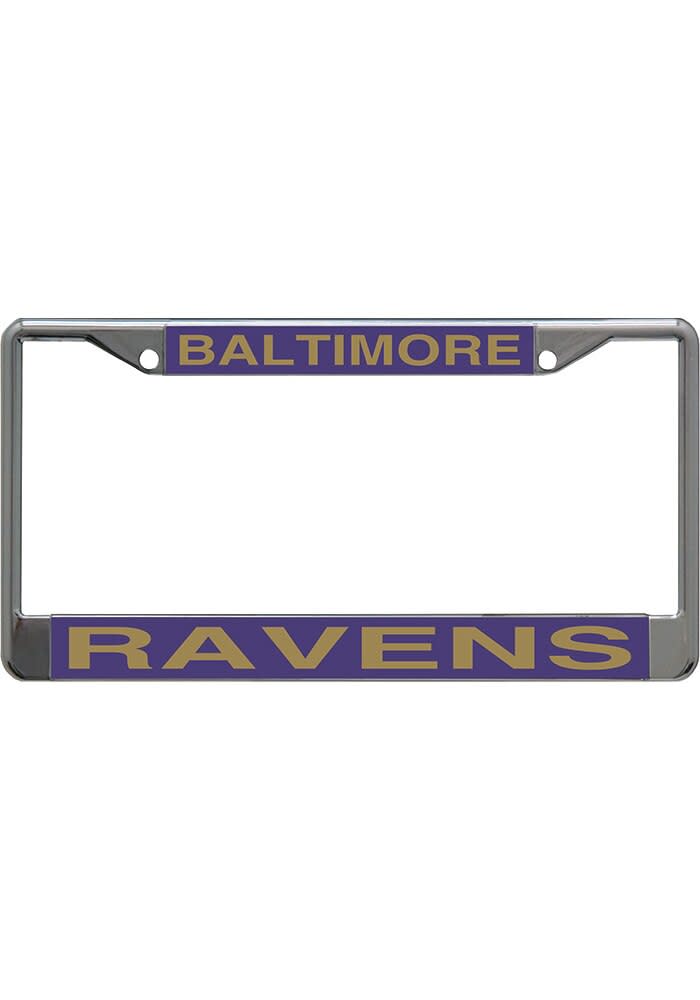 Baltimore Ravens License Plate Frame - Baltimore Ravens BLACK Metallic ...