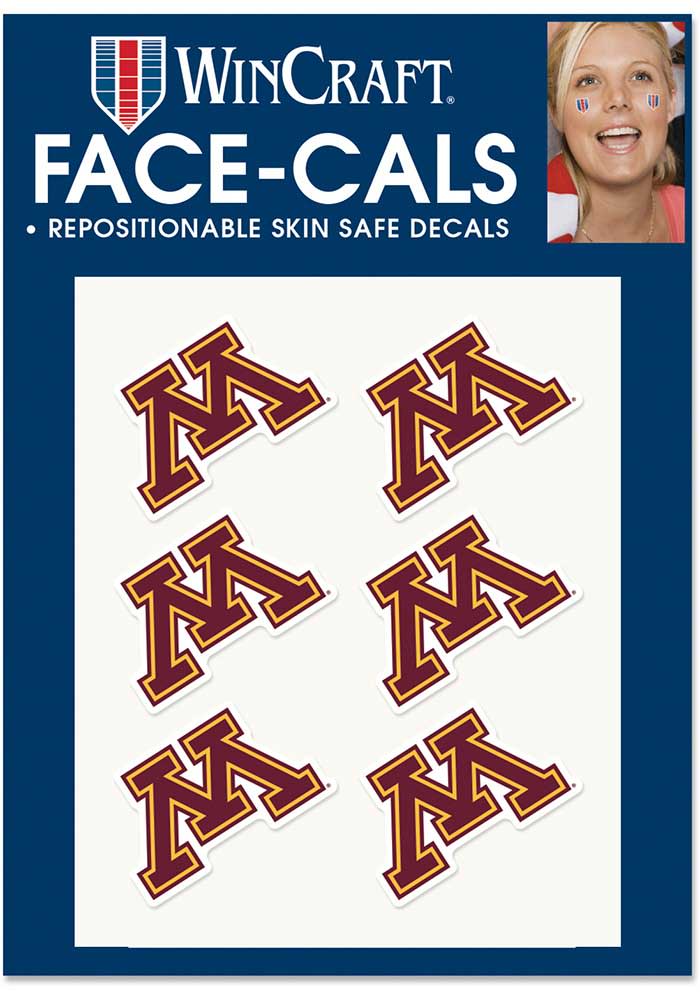 Minnesota Golden Gophers MAROON Face Cal Tattoo - 57121734