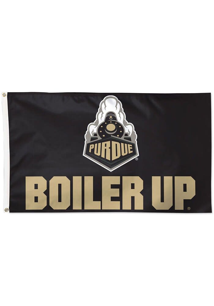 Purdue Boilermakers Slogan BLACK Silk Screen Grommet Flag - 57121894