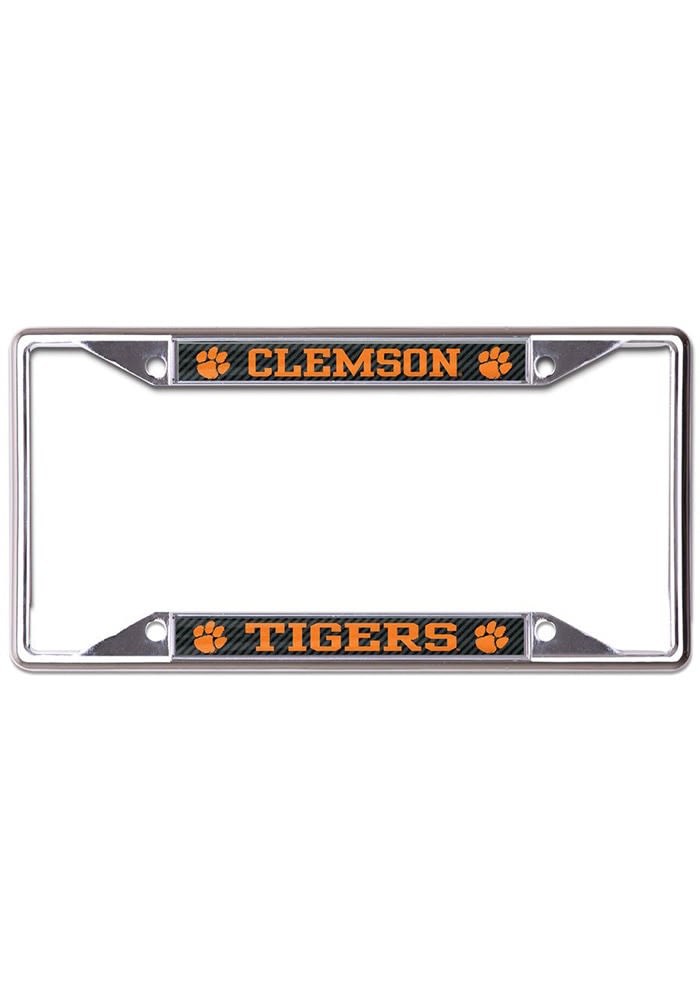 Clemson Tigers License Plate Frame - Clemson Tigers ORANGE Color Carbon ...