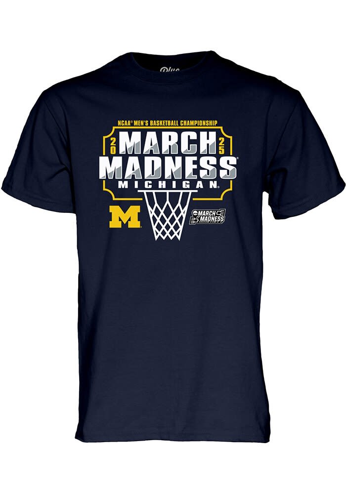 Blue 84 Michigan Wolverines NAVY 2025 March Madness Bound Short Sleeve ...