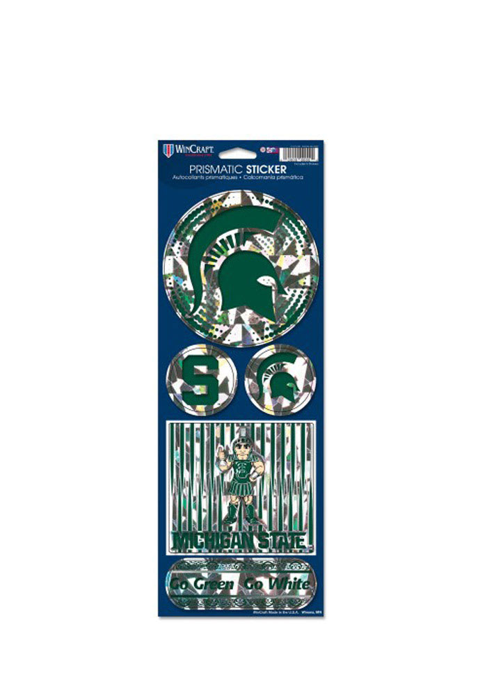 Michigan State Spartans GREEN Prismatic Stickers - 5712906