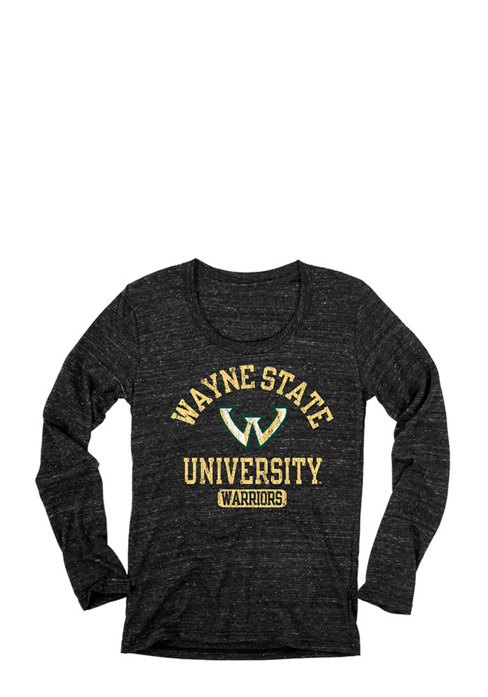 Wayne State Warriors Warriors Black Danville Long Sleeve Scoop Neck
