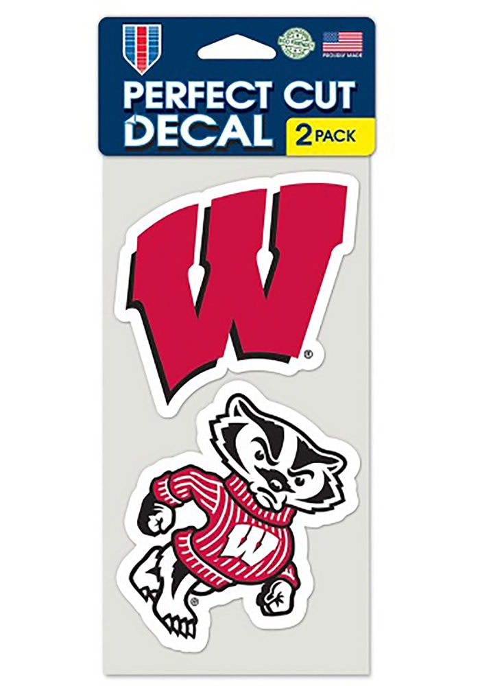 Wisconsin Badgers Red 2 Pack Perfect Cut Auto Decal - 5713451
