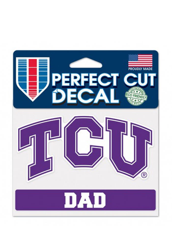 TCU Horned Frogs PURPLE Dad Perfect Cut Auto Decal - 5713481