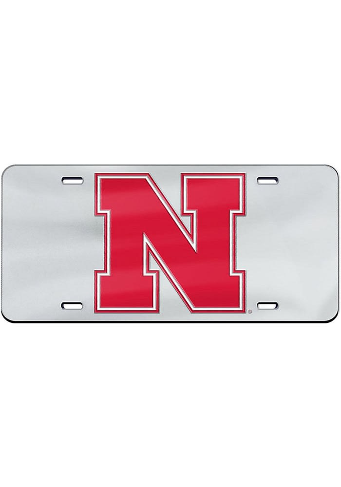 SILVER Nebraska Cornhuskers Team Logo License Plate - 5713541