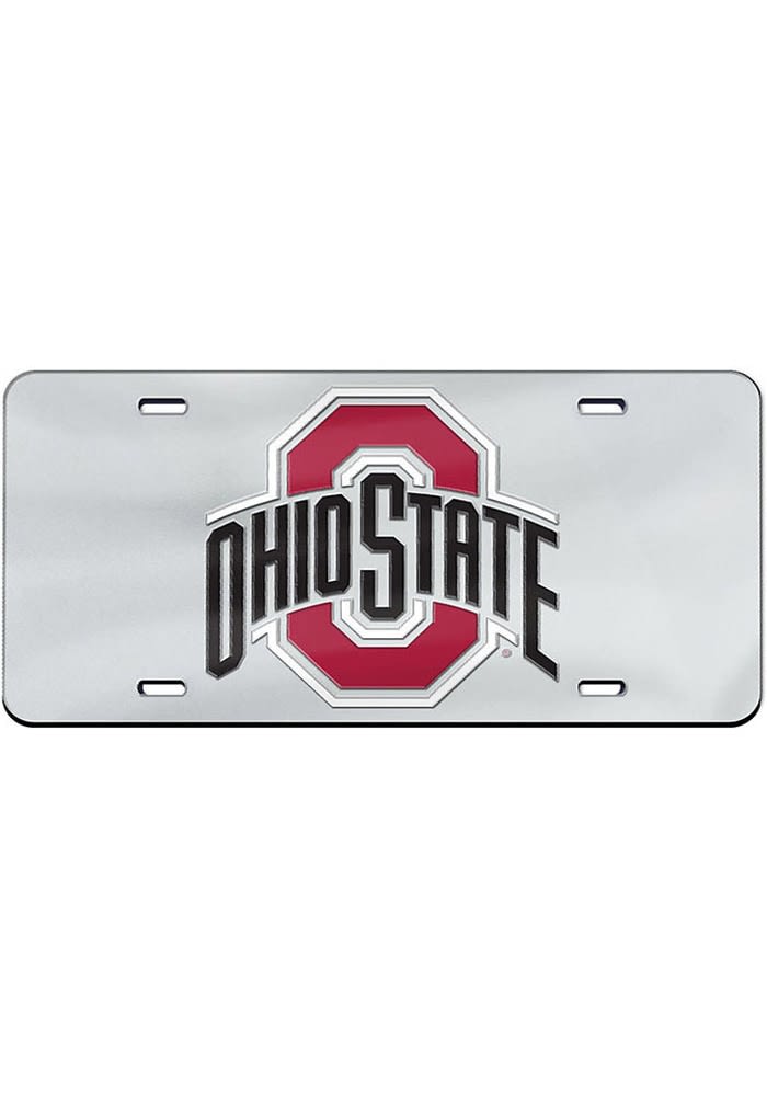 Ohio State Buckeyes License Plate- Ohio State Buckeyes SILVER Team Logo ...